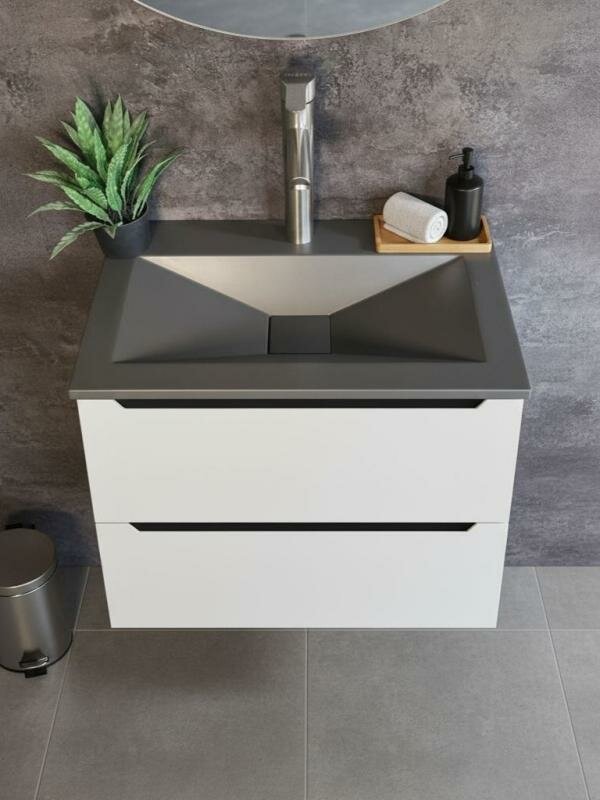 Uperwood Раковина для ванной Uperwood Geo 70 см, графит RGeo70g