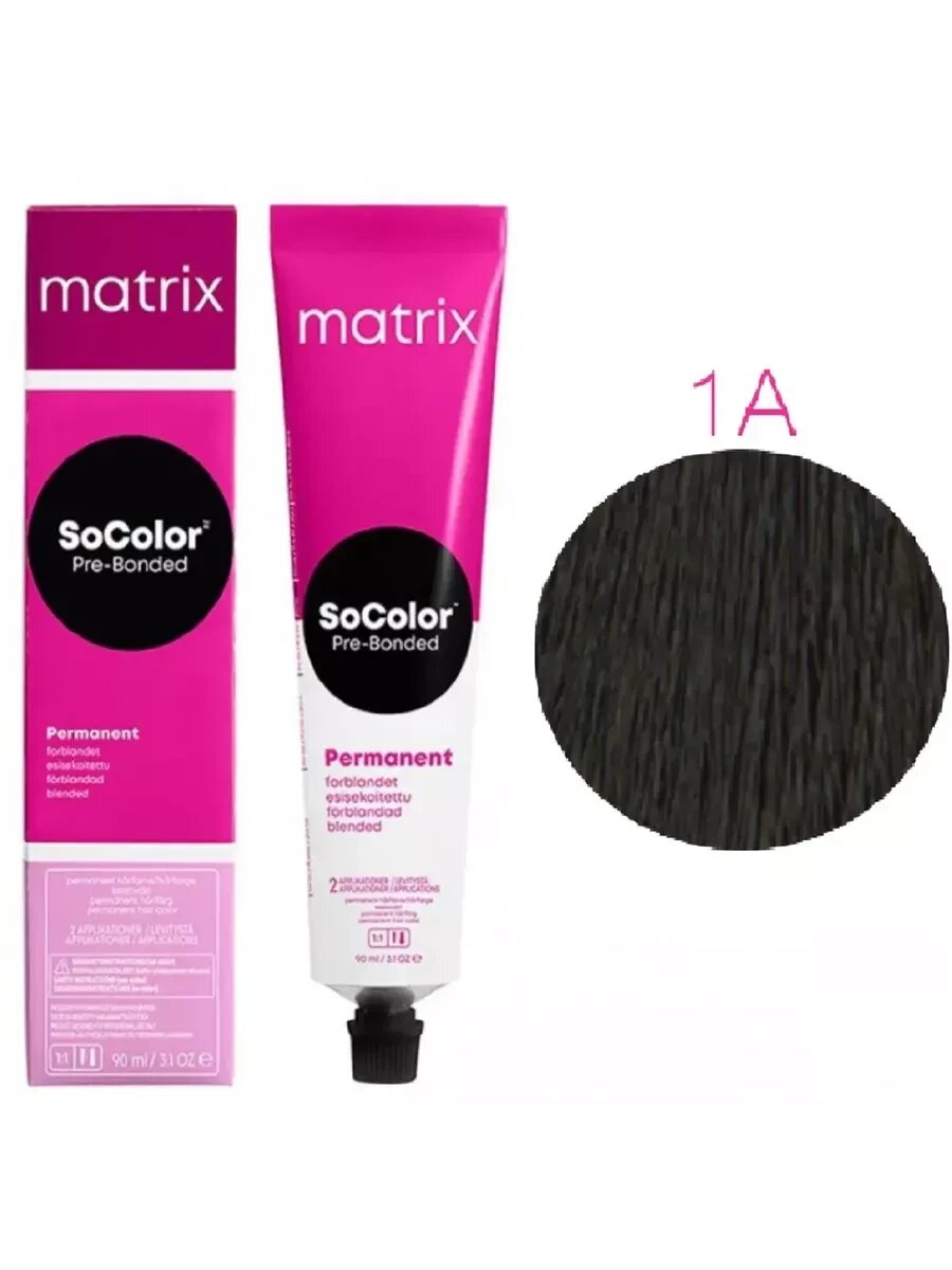 Перманентная краска для волос с бондером Matrix SoColor Pre-Bonded, 1A (1.1)