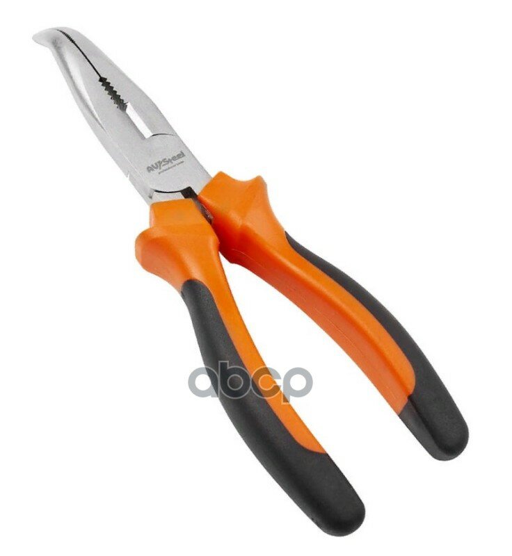 Плоскогубцы удлиненные (длинногубцы) изогнутые 200мм двухцветные ручки, антистатичные AV Steel арт. AV613200 - высокое качество