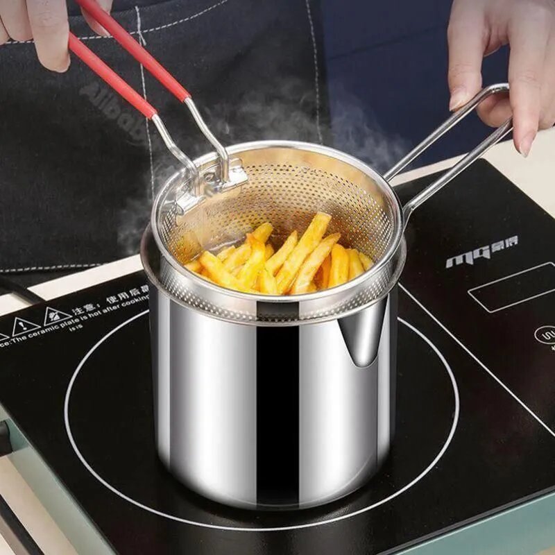 Кастрюля для жарки картошки фри из нержавеющей стали 1,2 л 3 шт