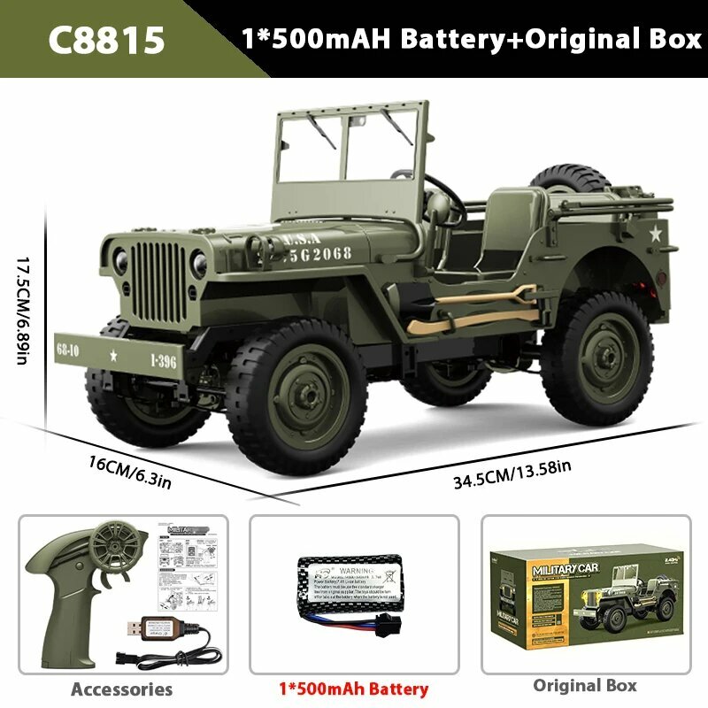Радиоуправляемый внедорожник JJRC C8815 1/10 WILLYS JEEP, цвет C8815 1B OB