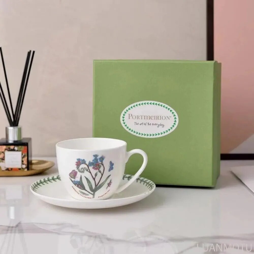 Portmeirion Botanic Garden Чашка фарфоровая 200 мл с блюдцем 1 шт для кофе