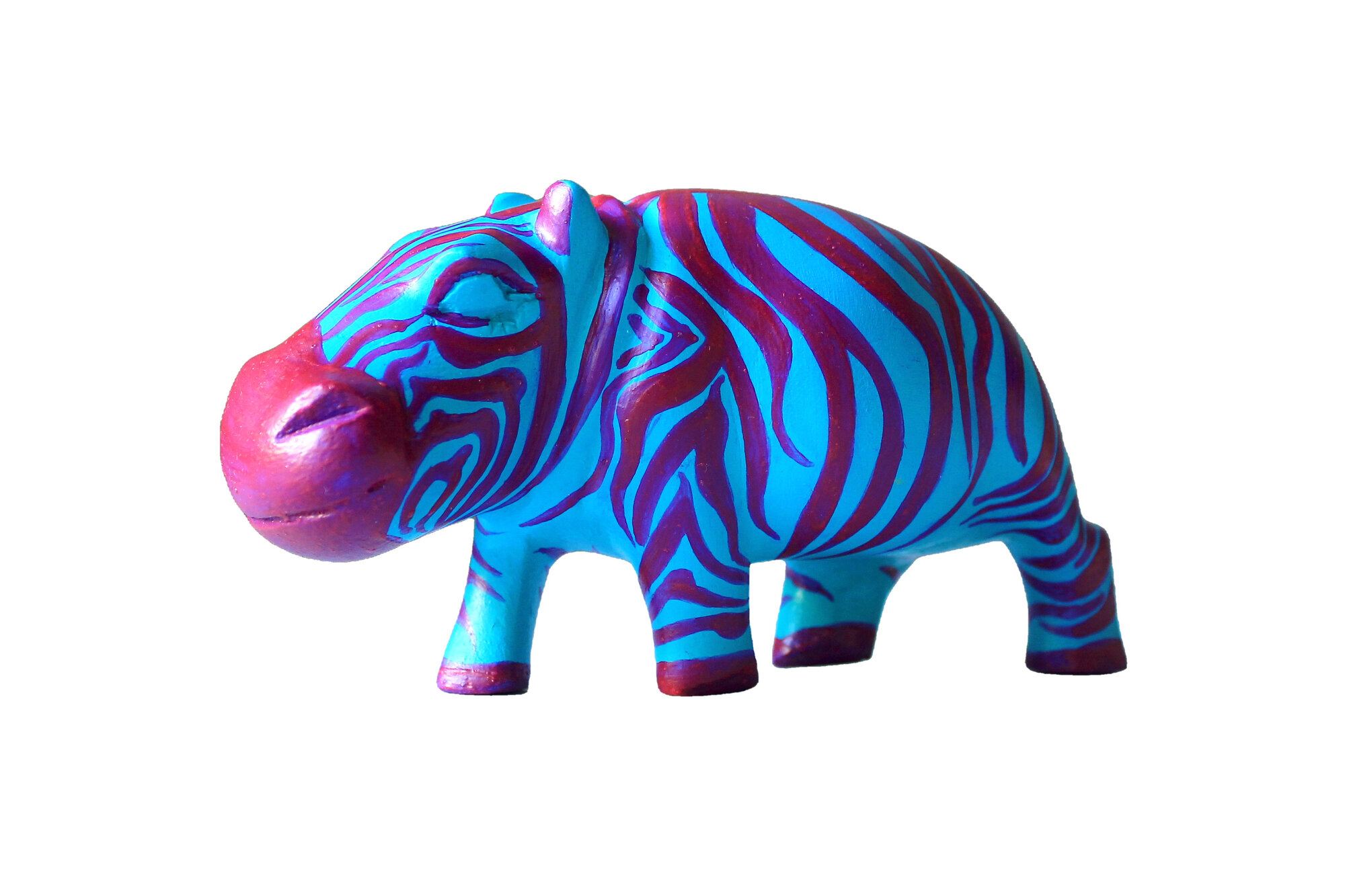 Интерьерная статуэтка Лазурный бегемот, Африка, натуральное дерево