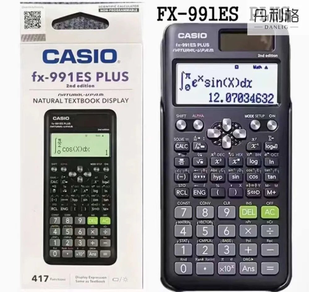 Инженерный калькулятор CASIO FX-991ES PLUS, научный, для ОГЭ/ЕГЭ, черный, зеленый