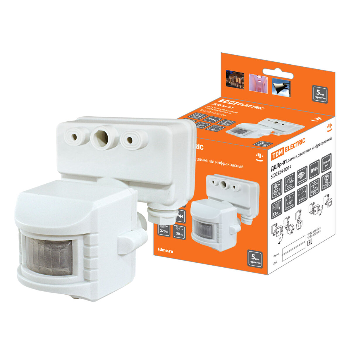 Датчик движения на прожектор Tdm electric ДДПр-01 1100 Вт IP44, угол обнаружения: 120 (SQ0324-0014)