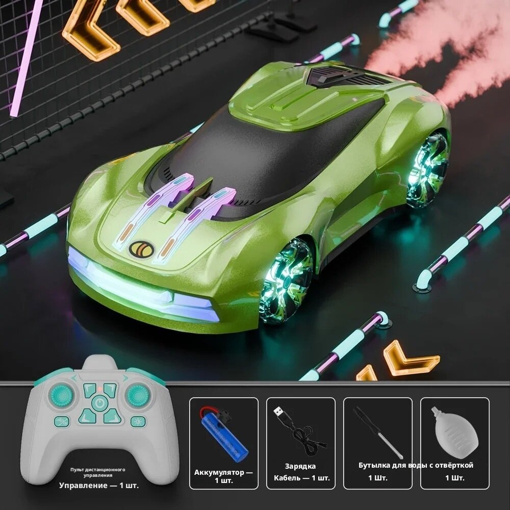 Радиоуправляемая машинка для дрифта 2.4G, новая энергетическая концептуальная машинка, крутой реактивный спортивный автомобиль, свет, музыка, двойное распыление, датчик жестов, гоночная машинка, игрушка для мальчиков.