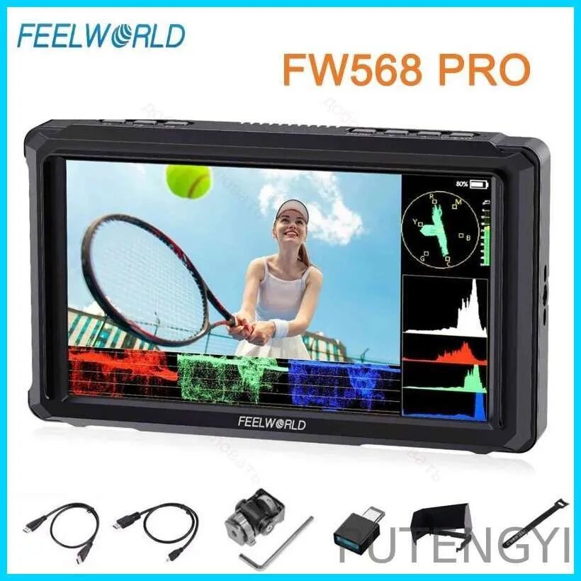FEELWORLD FW568 PRO 6-дюймовый монитор высокой яркости 1200 нит для цифровой зеркальной фотокамеры 4K HDMI 60 Гц
