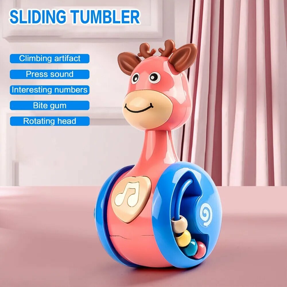 Игрушка-неваляшка в форме динозавра для младенцев с пищащим звуком, развивающая игрушка для детей