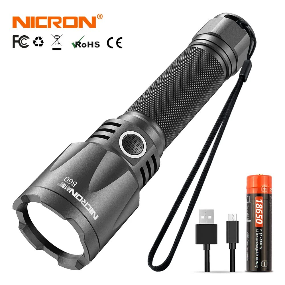 NICRON B60 тактический фонарь 1000 люмен