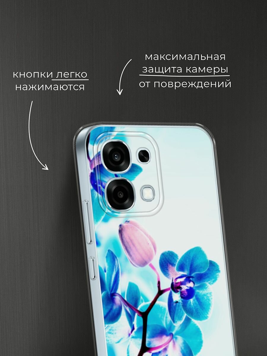 Чехол на Oppo A6 Pro / Оппо A6 Про с принтом Голубая орхидея — фото 1