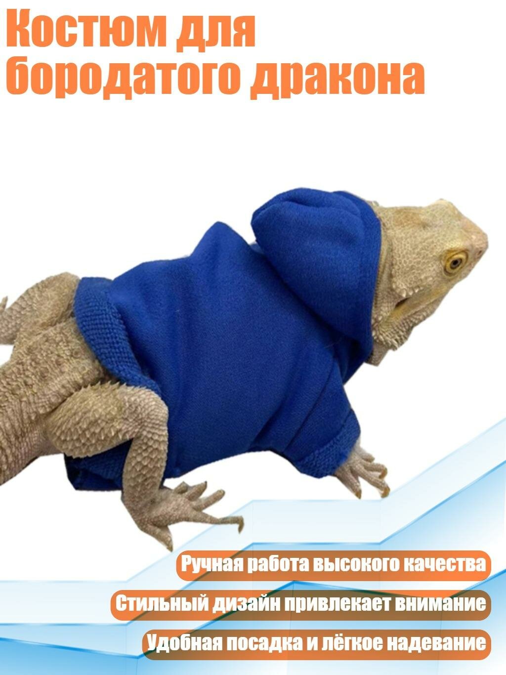 Костюм для бородатого дракона, темно-синий