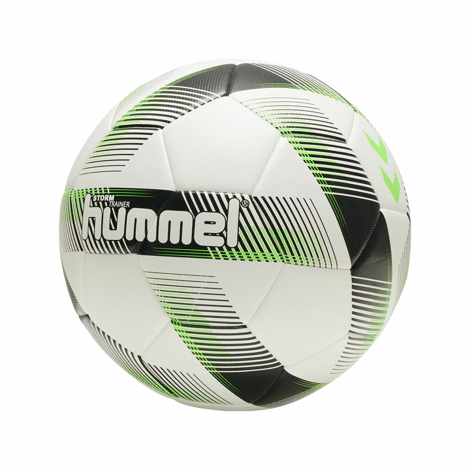 Детский футбольный мяч Hummel Storm Trainer FB, Decathlon, Цвет: Белый / Черный / Зеленый, Размер: 4