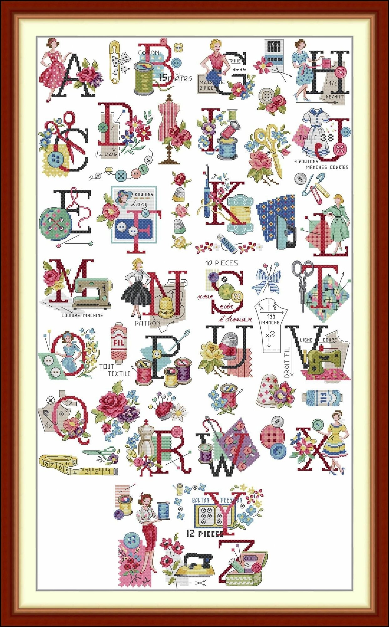 NKFвышивка крестом наборы, Схема на14CT "Алфавит",48*77CM