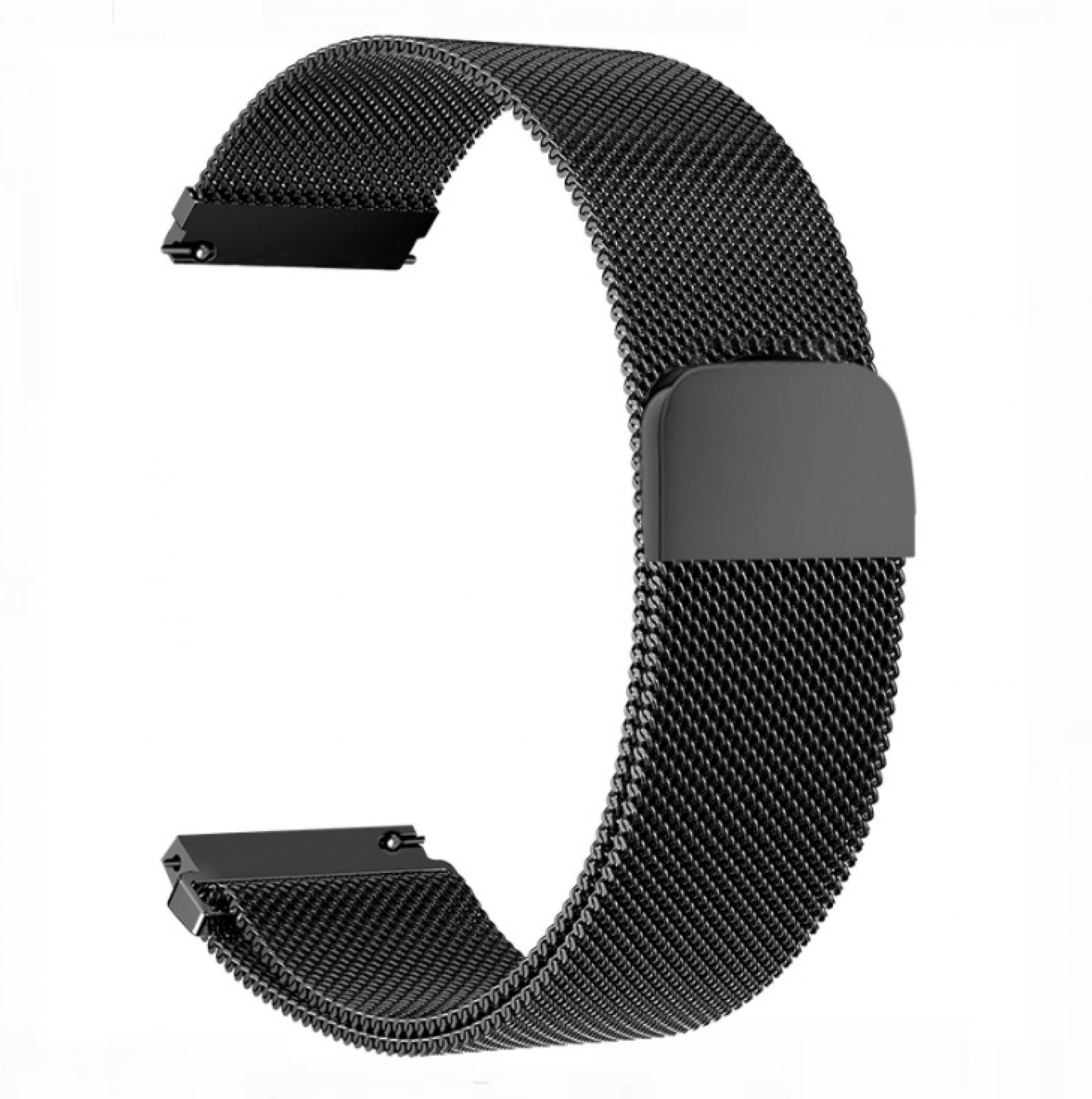 Сменный плетёный ремешок MyPads Milanese для HUAWEI Watch 3 из нержавеющей стали с магнитным замком и быстросъемным креплением, черный