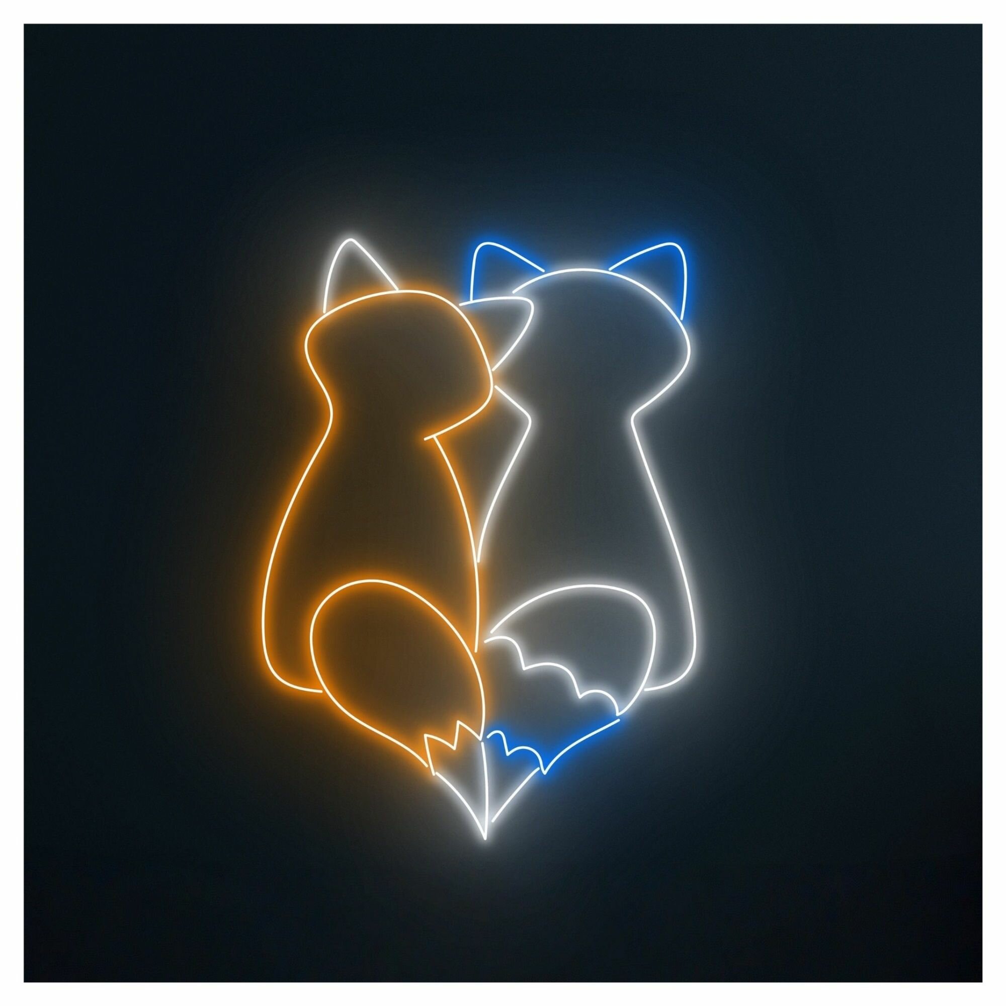 Неоновая Вывеска Енот-лиса , Симпатичный Светодиодный Светильник С Регулируемой Яркостью 50 См