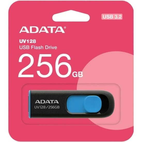 USB флешка Adata 256Gb UV128 blue USB 3.2 Gen 1