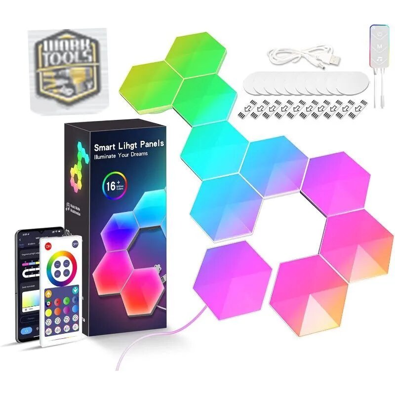 Smart LED панель для потолка и комнаты, с пультом и управлением с телефона, 16 цветов