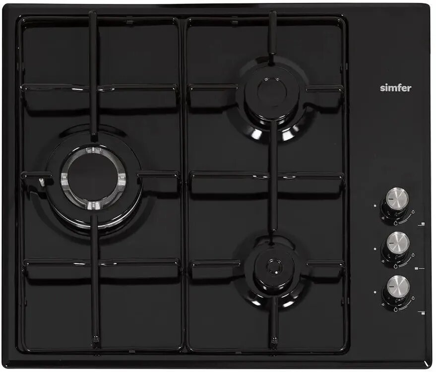 Варочная панель газовая Simfer H60Q35B022 черный, эмалированная сталь