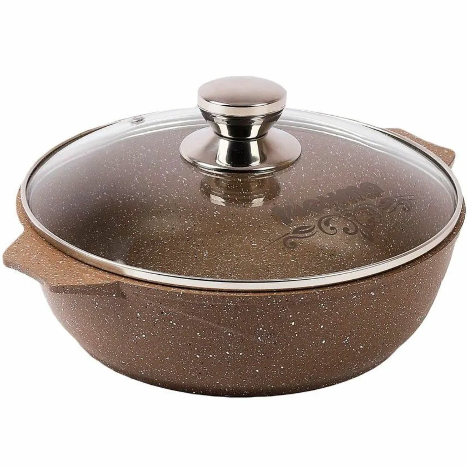 Казан-Жаровня 6л d320 h98 АП Гранит Brown Ст/Кр Ровное Дно Мечта 36806Б