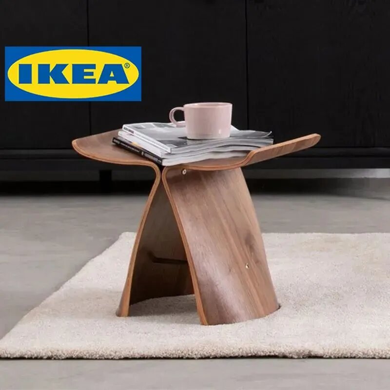Табурет IKEA для дома, коричневый, деревянный, нестандартная форма, ширина 42 см