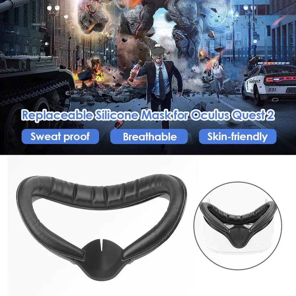 Маска VR для Oculus Quest 2: расширенная зона комфорта, без зажимов