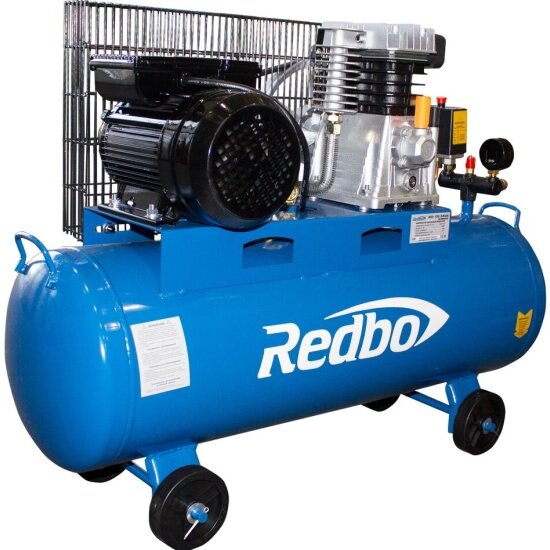 Компрессор масляный ременной Redbo ACO-100/2400A (2400Вт, 2800об/мин, 100 л, 370л/мин, 8,0бар, 1/2)
