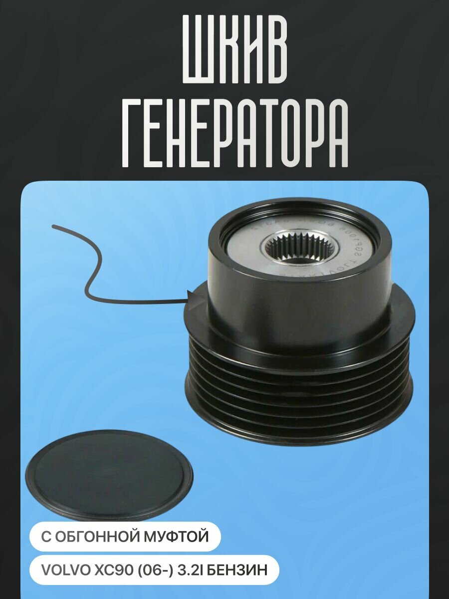 Шкив генератора с обгонной муфтой Volvo XC90 (06-) 3.2i бензин SGP 1006