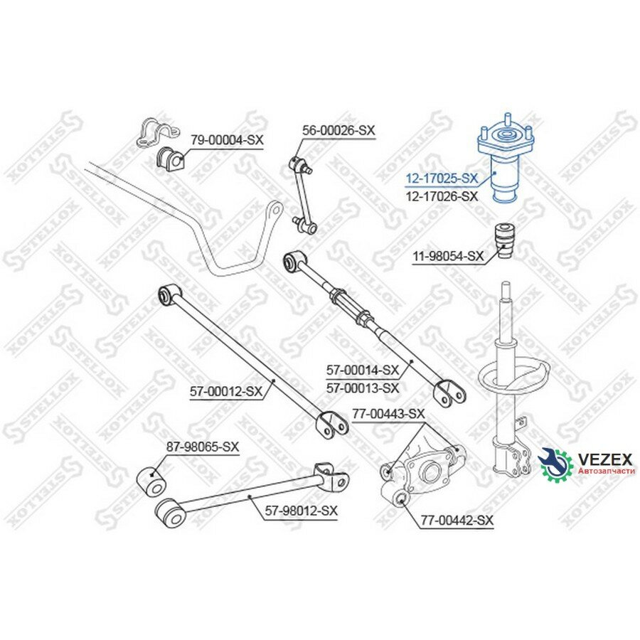STELLOX 1217025SX Опора амортизатора