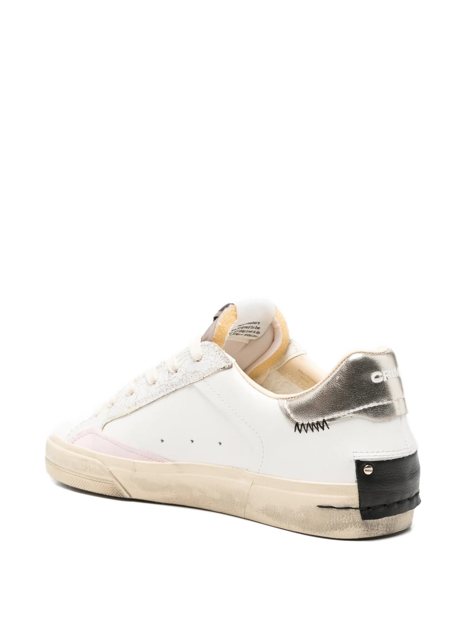 Кроссовки Crime London Distressed-effect low-top sneakers, размер 36, white — фото 1