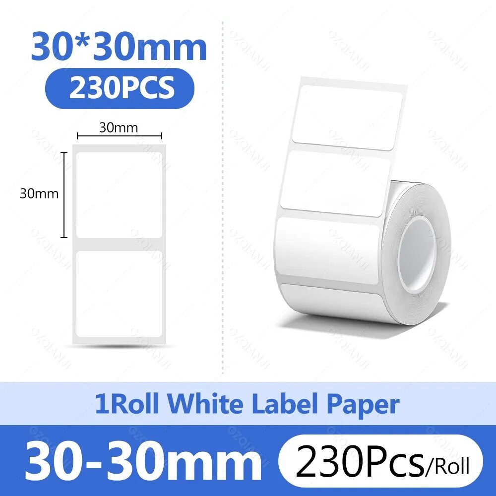 Niimbot B1 термобумага для этикеток белая водостойкая 30x30mm-230pcs