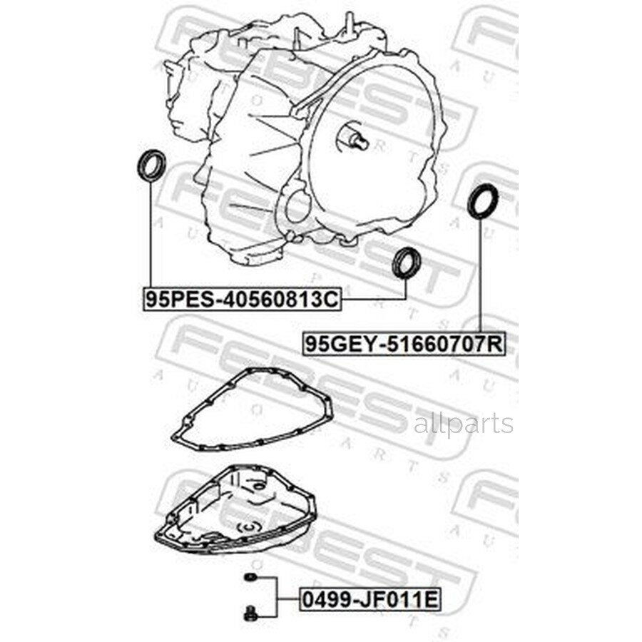 FEBEST 0499JF011E Пробка сливная масляного картера (с уплотнительным кольцом)