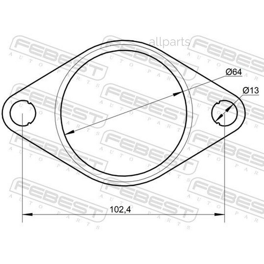 FEBEST 12492-009 Прокладка выхлопной трубы (5-слойная металл/бум.) HYUNDAI ELANTRA 06 2006-2012 [BRAZIL + MIDDLE EAST