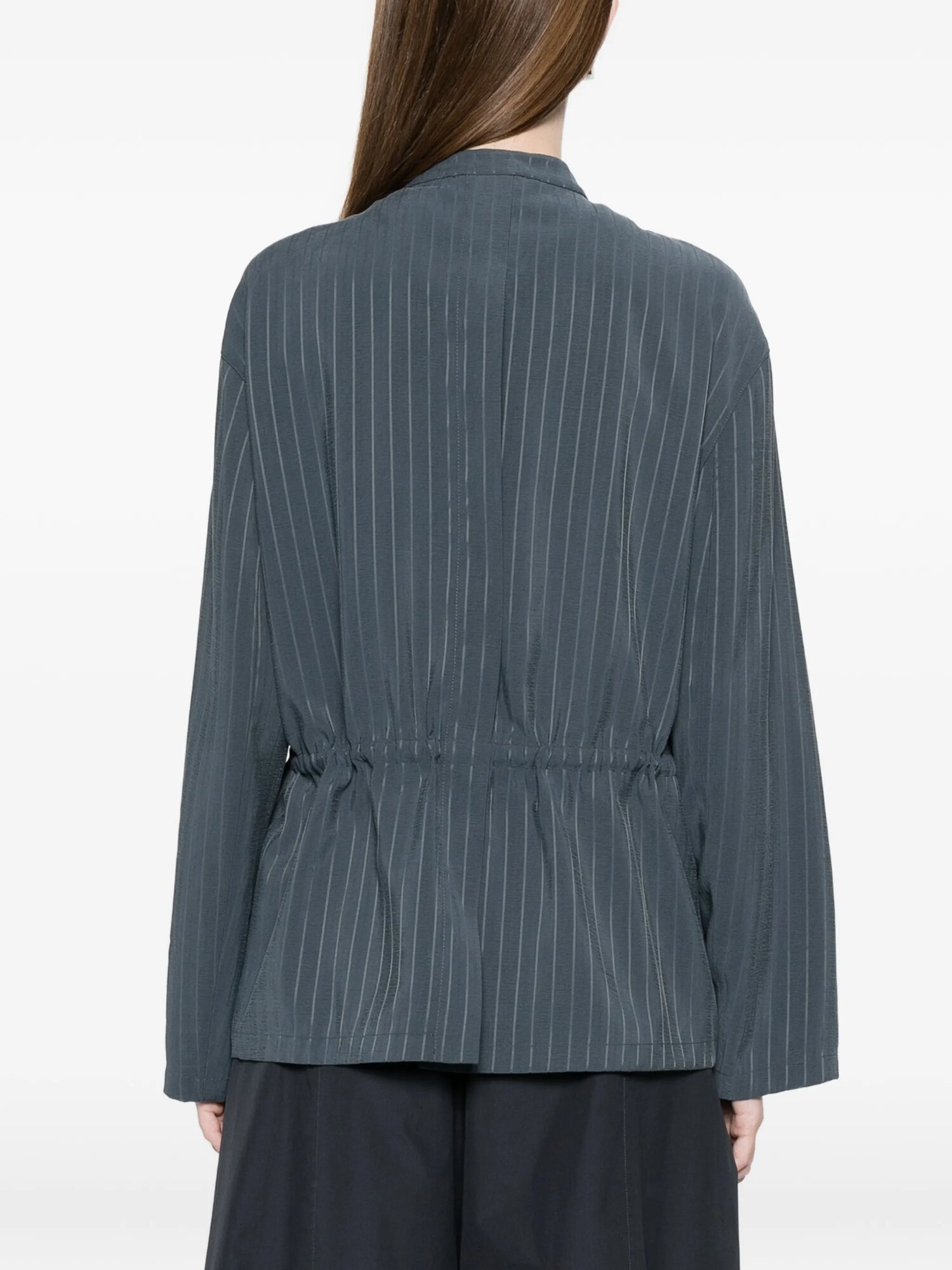 Куртка EMPORIO ARMANI Pinstripe button-UP jacket, размер 44, blue — фото 1