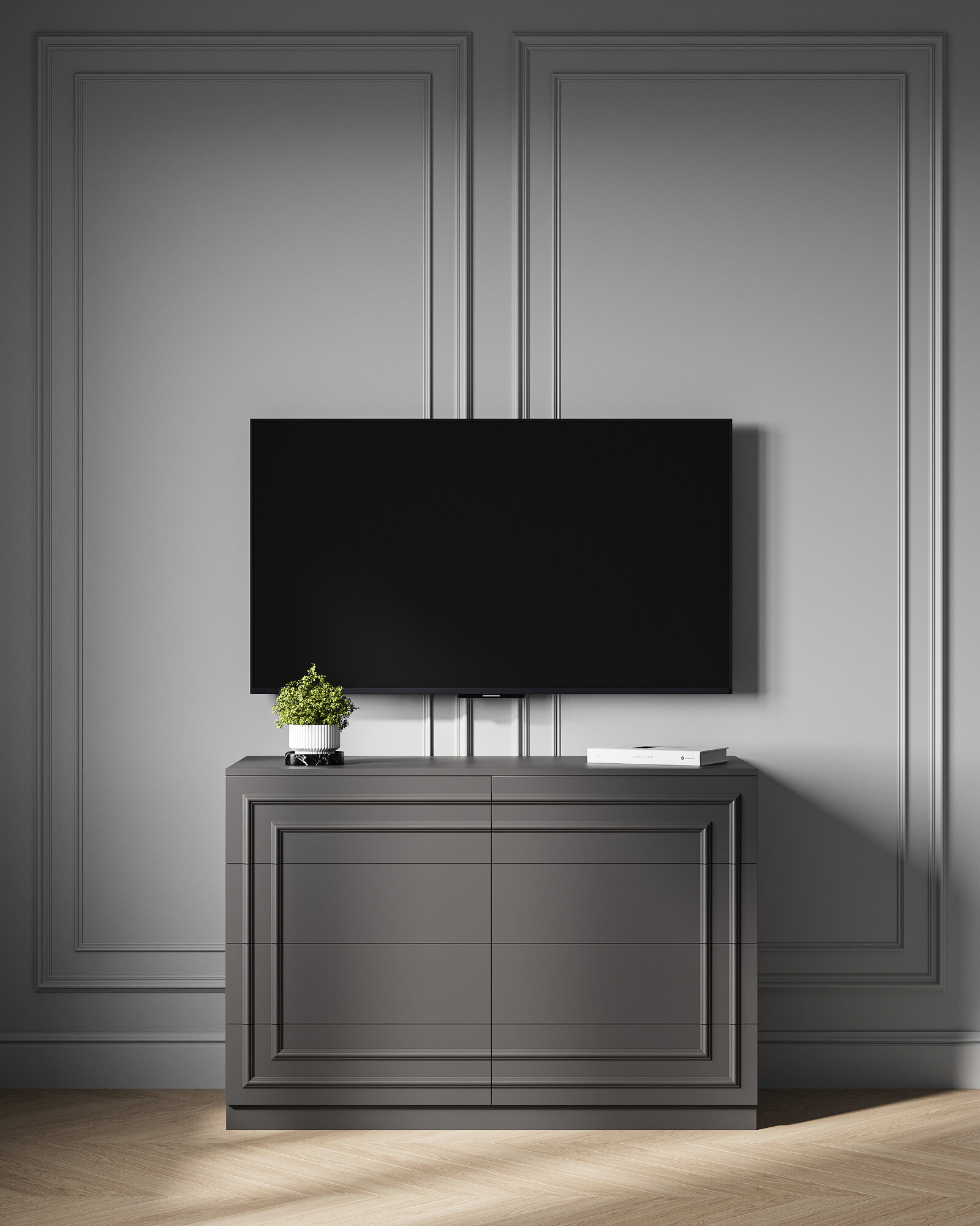 Комод Оливия с ящиками для одежды и хранения вещей, современный стиль, МДФ фасады