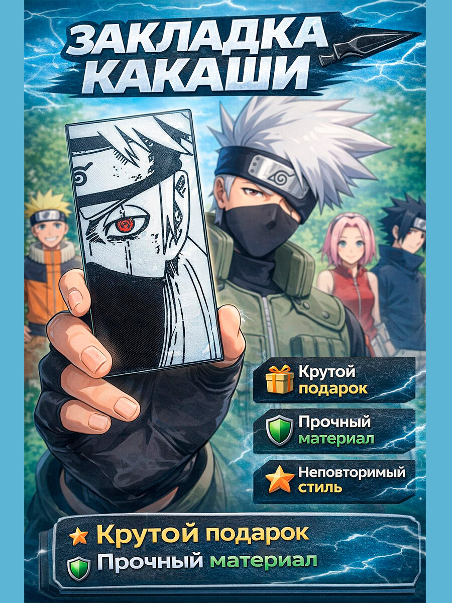 Закладка для книг "Наруто - Какаши сенсей"