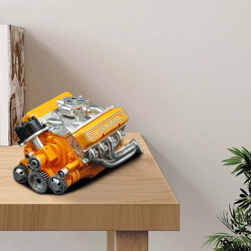 Сборная модель двигателя V8 CISON ENGINES 1/6 Желтый Смола Средняя Сложность 550г Китай