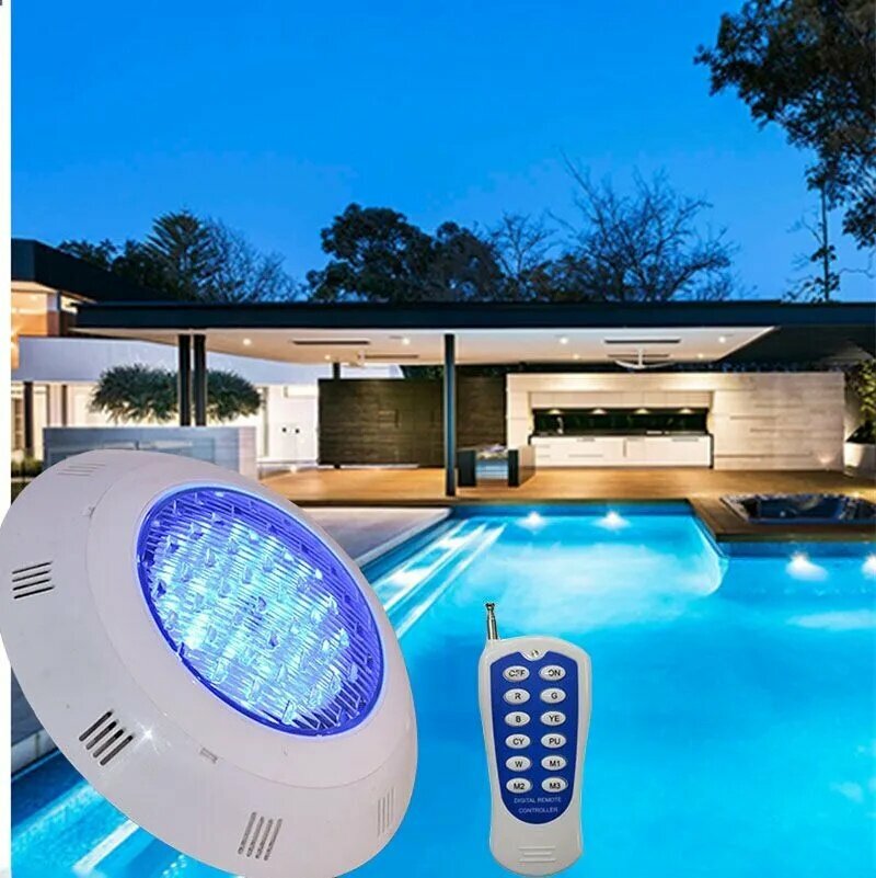 12 Вт AC 12V Прожектор пластиковый, led подсветка для каркасный бассейна с дистанционным управлением Напряжение переменного тока 12 В