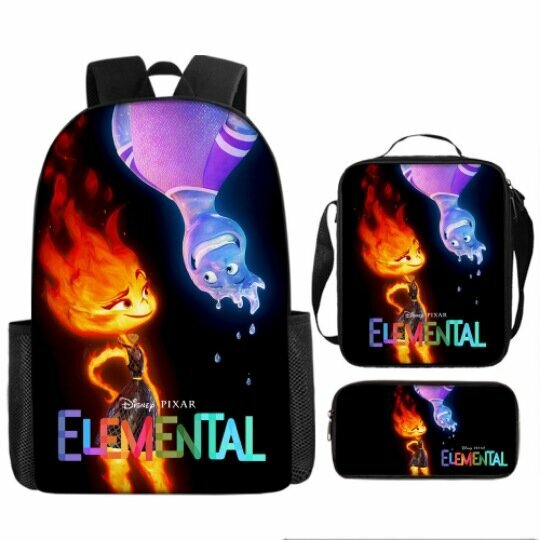 Новый рюкзак с принтом Crazy Element City Elemental, школьная сумка, ранец для школьников начальной школы, чехол для ручки, набор из трех предметов