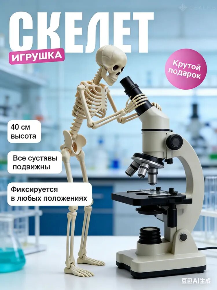 Скелет человека игрушка подвижный, фигурка анатомическая 40см