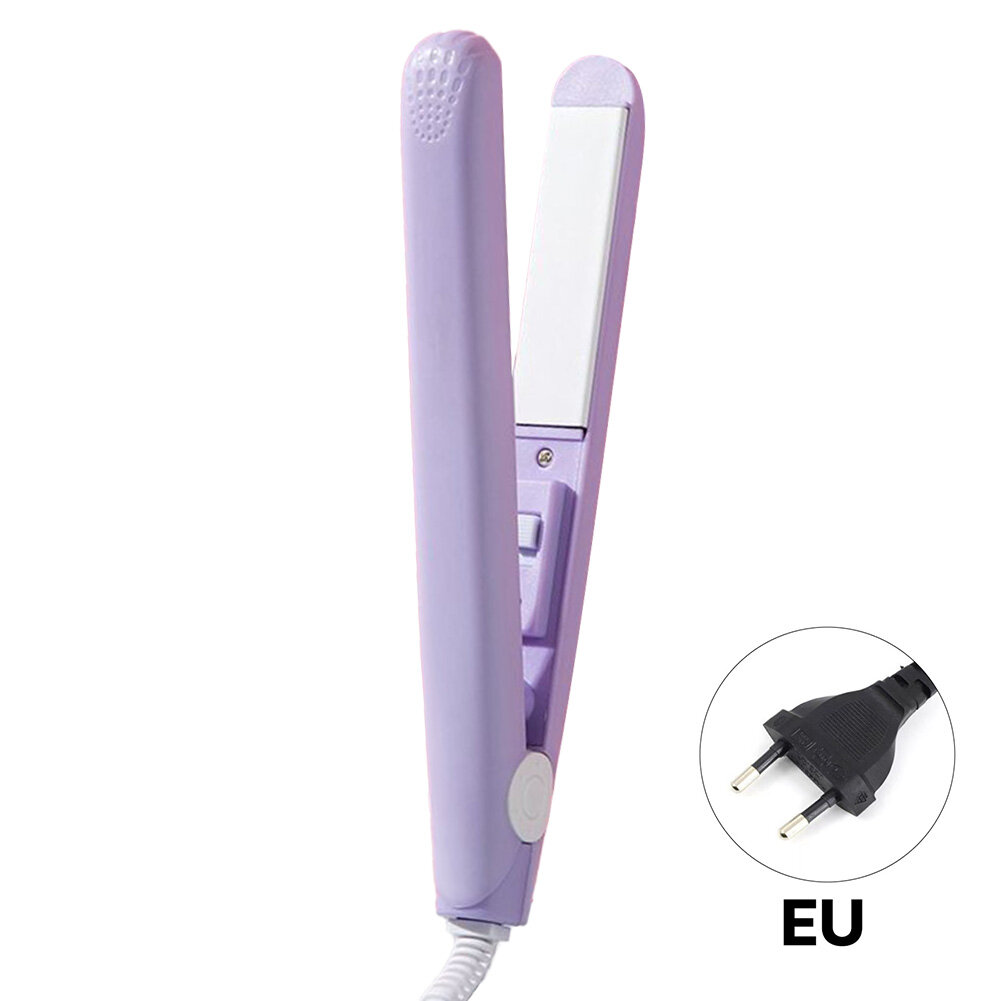 Мини утюжок для волос: стильная укладка челки и завивки, дорожный набор, заколка для прядей, красота волос