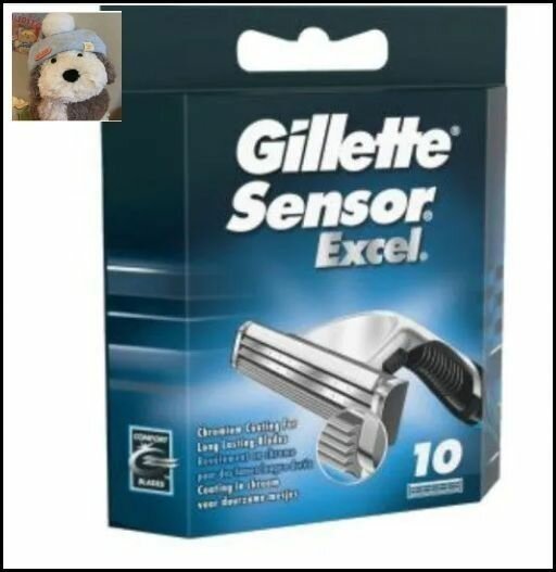 Сменные кассеты для бритья Sensor Excel, 10 шт, подходит для всех бритв линейки Sensor