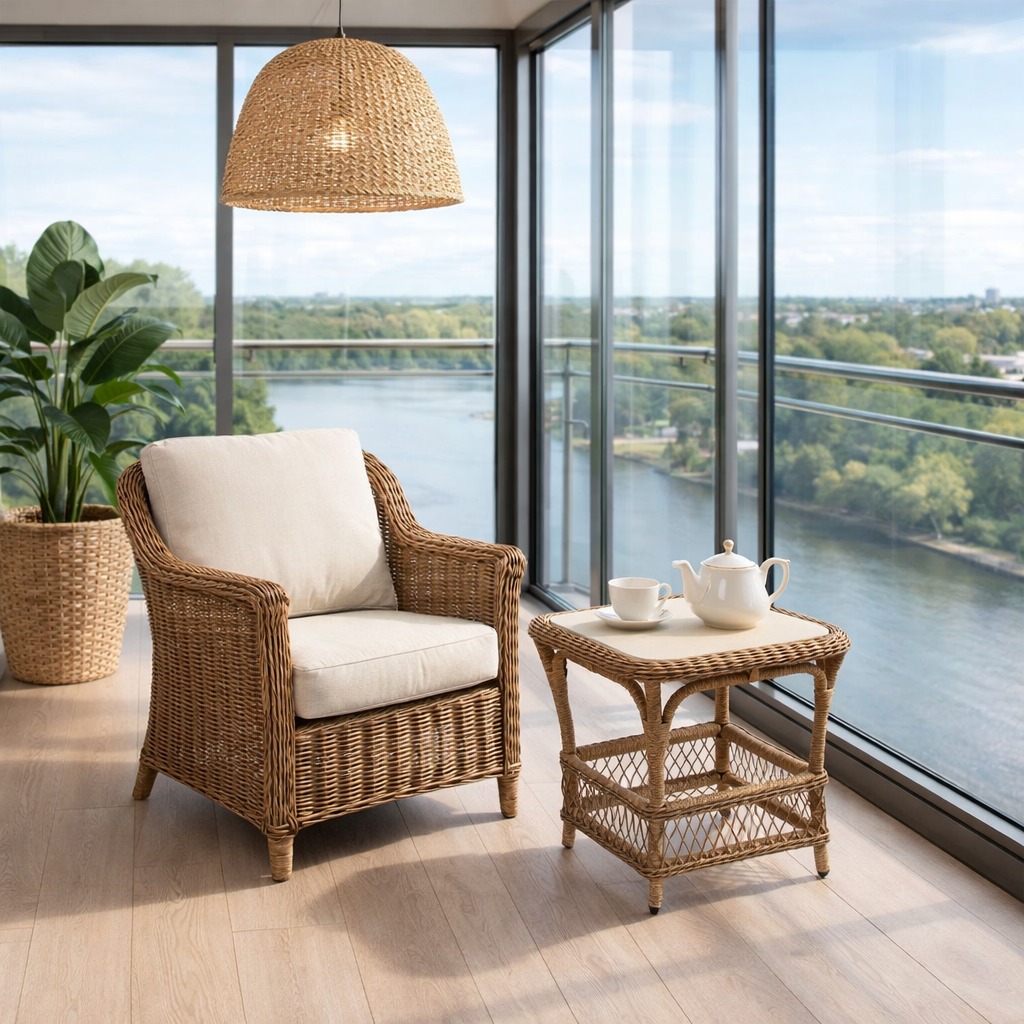 Кофейный столик Пуччини от Malacca из искусственного ротанга