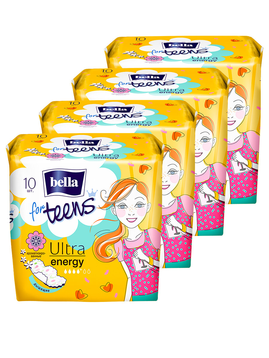 Bella Супертонкие прокладки женские ароматизированные 4х10 шт 4 капли