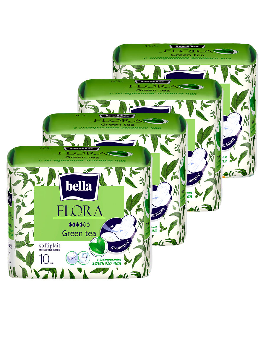 Bella Прокладки женские Green tea 4х10шт 4 капли
