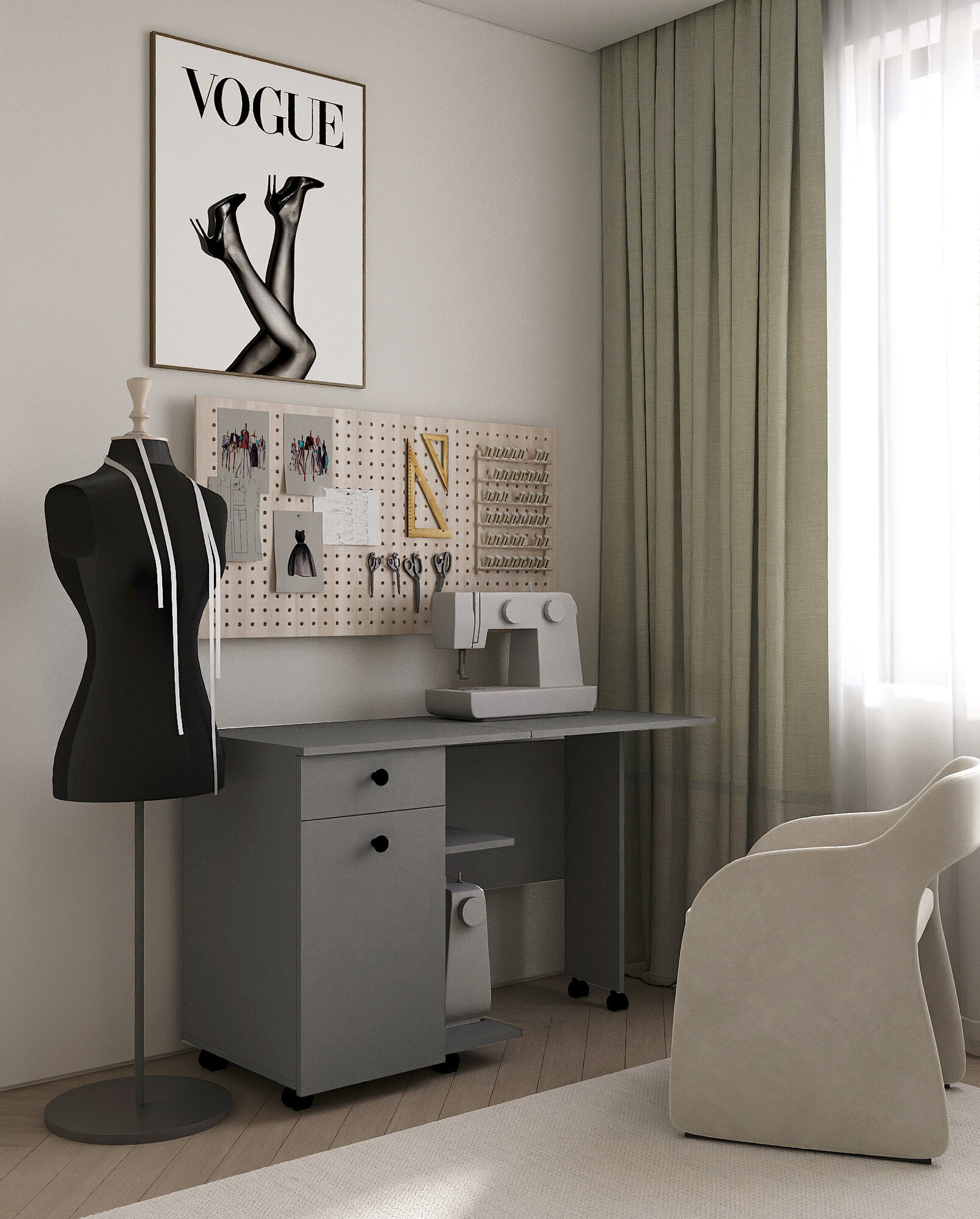 Стол Швейный графит 62x50x75