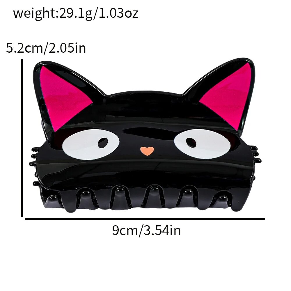 YHJ Black Cat Legend Hair Claw, милый мультяшный дизайн, акриловые заколки для волос, аксессуары для волос для женщин и девочек