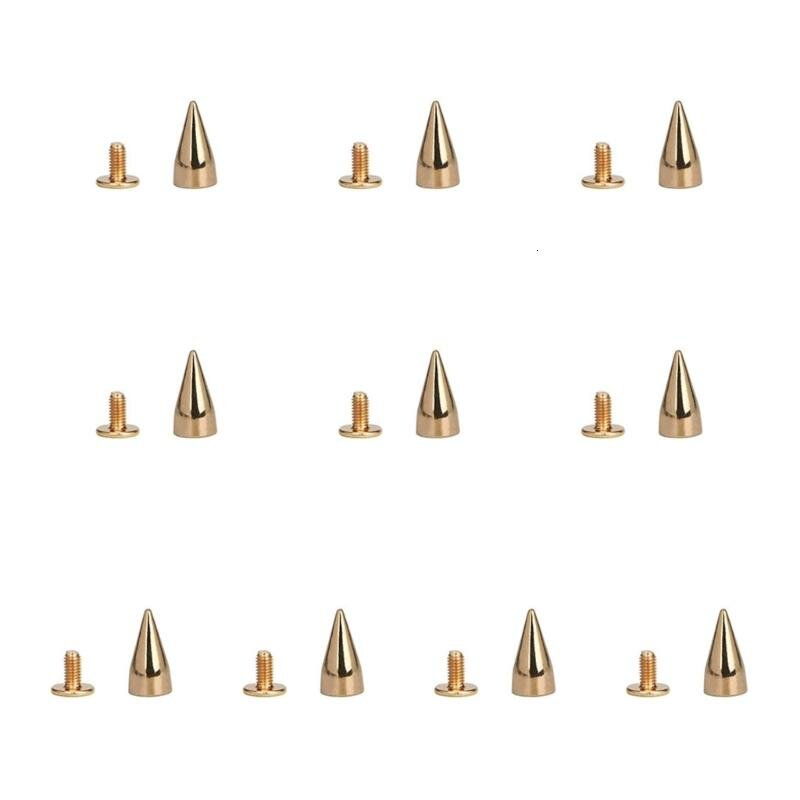 Бронзовые заклёпки для ремней и ошейников, Светло - золотой - 13 толстое дно 7x14