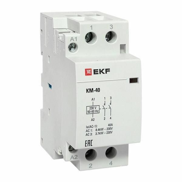 Контактор модульный КМ 40А 2NО (2 мод.) EKF km-2-40-20