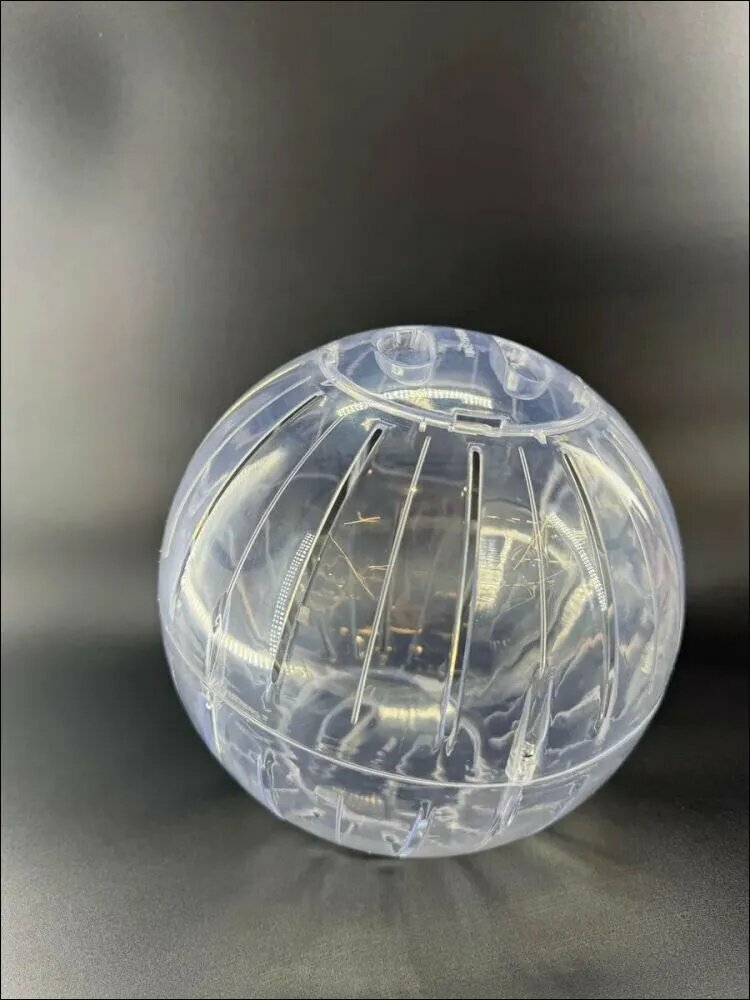 Шар прогулочный (беговой) для хомяков, крыс, свинок, грызунов, диаметр 18.8 см, разборный, прозрачный, белый