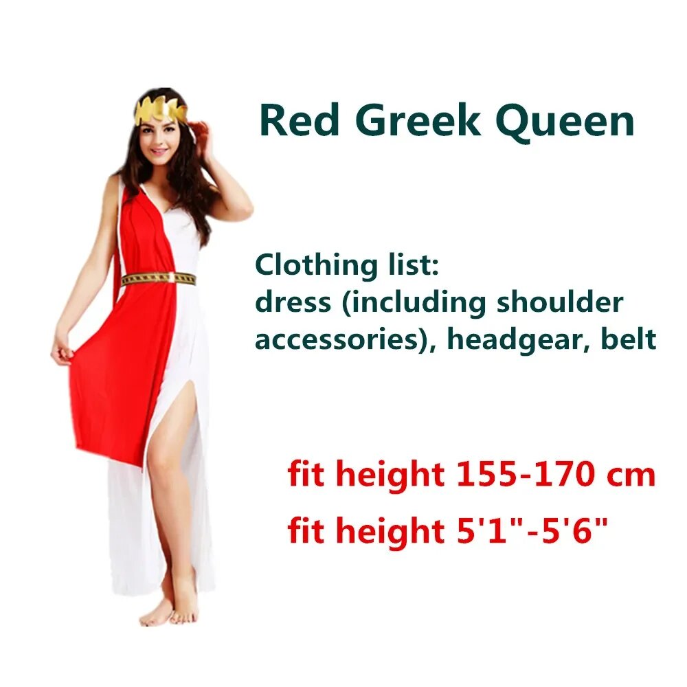 Костюм Фараона из полиэстера Красный, Red Greek Queen